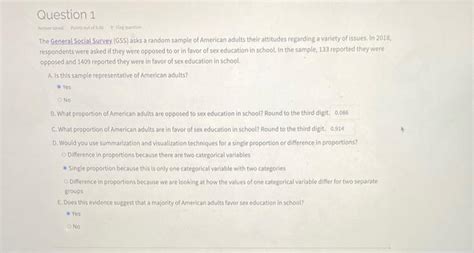 solved the general social survey gss asks a random sample