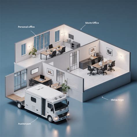 Interior Visualization Of A Modern Office Space With Gypsum Board