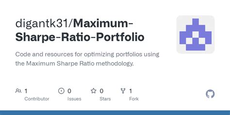 Github Digantk31maximum Sharpe Ratio Portfolio Code And Resources For Optimizing Portfolios