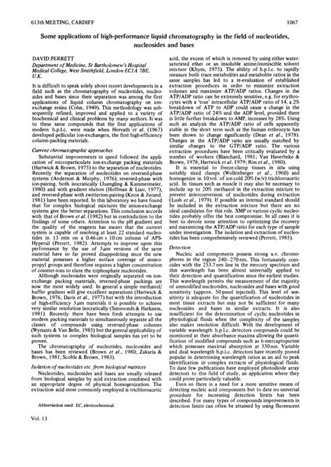Pdf Some Applications Of High Performance Liquid Chromatography In The Field Of Nucleotides