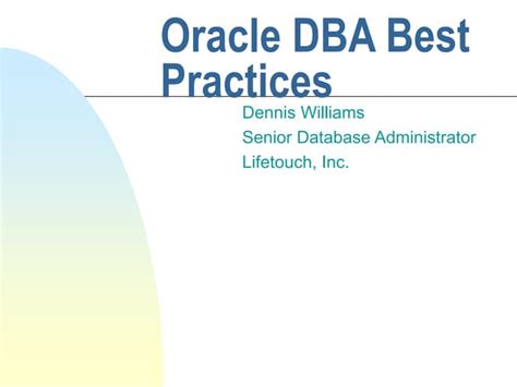 Dba Best Practicesppt