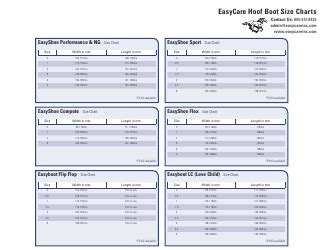 Hoof Boot Size Charts Tables Download Printable PDF Templateroller