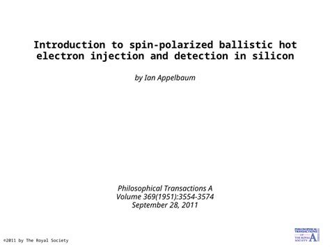Ppt Introduction To Spin Polarized Ballistic Hot Electron Injection
