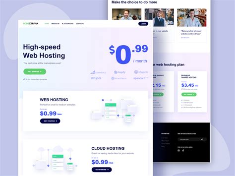 cloud hosting web design ui on behance