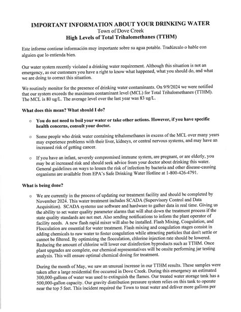 Violation Notice Town Of Dove Creek