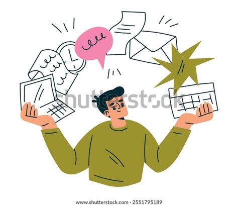 Productive Workflow Man Managing Task Vector Stock Vector Royalty Free 2551795189 Shutterstock
