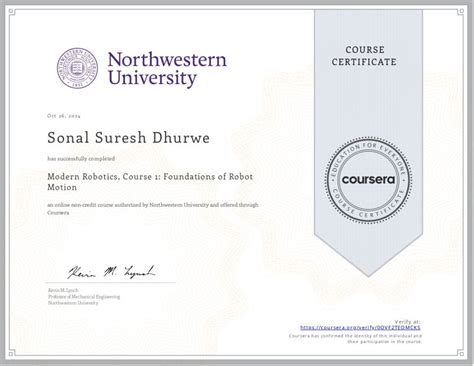 Sonal Suresh Dhurwe On Linkedin Robotics Modernrobotics Continuouslearning Coursera