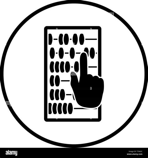 Abacus Icon Thin Circle Stencil Design Vector Illustration Stock Vector Image And Art Alamy