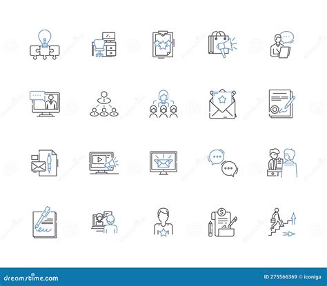 Workforce Management Line Icons Collection Scheduling Productivity Compliance Optimization