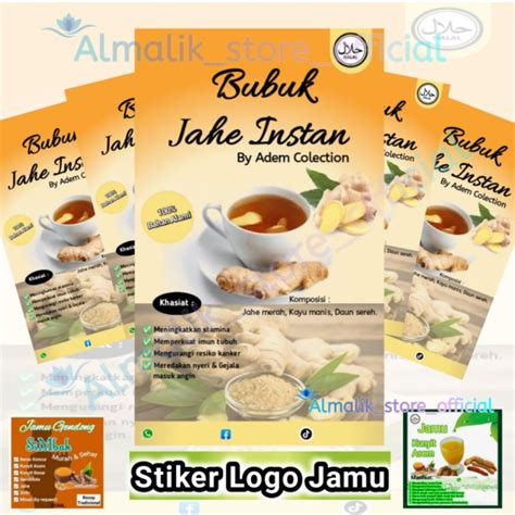 Jual Cetak Stiker Label Produk Kemasan Botol Logo Jamu Minuman Sehat