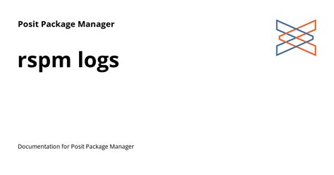 Rspm Logs Posit Package Manager