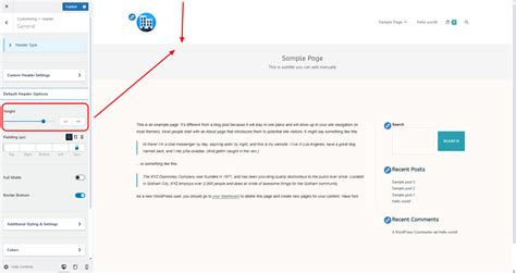 Header Customizer Documentation