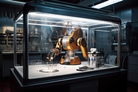 premium ai image sentient robot in futuristic room generative ai