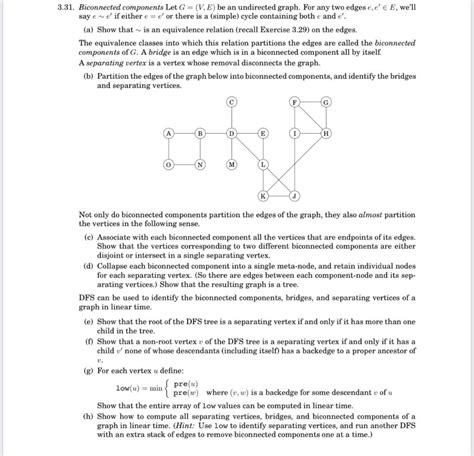 Solved 31 Biconnected Components Let Gve Be An