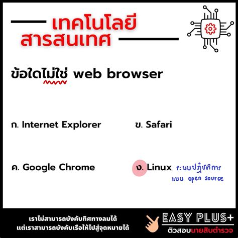 ติวสอบนายสิบตำรวจ Easy Plus คล้ายข้อสอบจริง ลองทำดูครับ แนวข้อสอบ