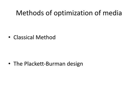 Ppt Optimization Of Media Criteria For Optimization Of Media