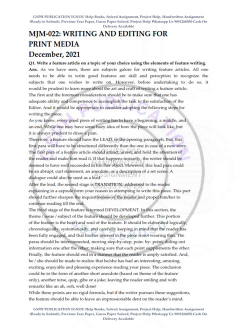 Ignou Mjm 022 Previous Year Solved Question Paper English Medium December 2021 Ignou Solved