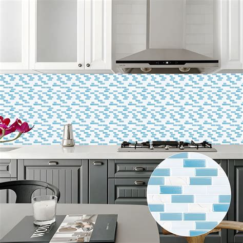 Square Peel And Stick Backsplash Waterproof Modern Plastic Peel And