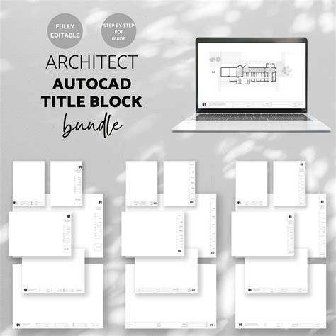 Interior Architect Title Block Templates Bundle Autocad Title Block