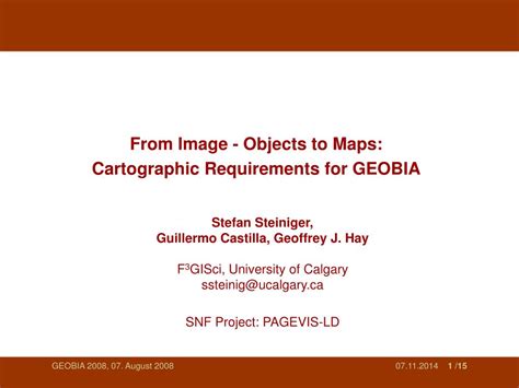 Ppt From Image Objects To Maps Cartographic Requirements For