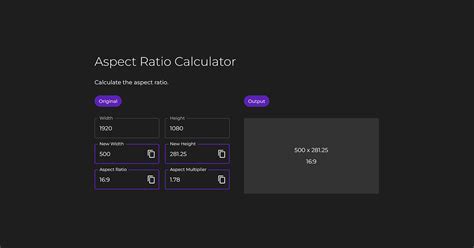 Aspect Ratio Calculator Stratools