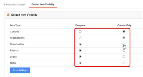 Configuring Default Item Visibility For Your Users Insightly Help Center