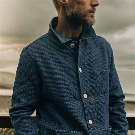 The Ojai Jacket In Washed Indigo Sashiko Mens Fashion Casual Outfits