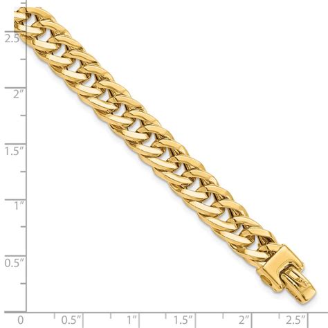 Leslies 14k Polished 90mm Fancy Curb Mens 8 Inch Bracelet Lf787
