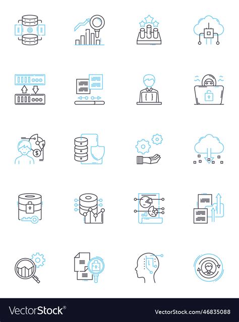 Information Storage Linear Icons Set Archive Vector Image