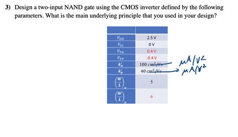 Solved Design A Two Input NAND Gate Using The CMOS Chegg