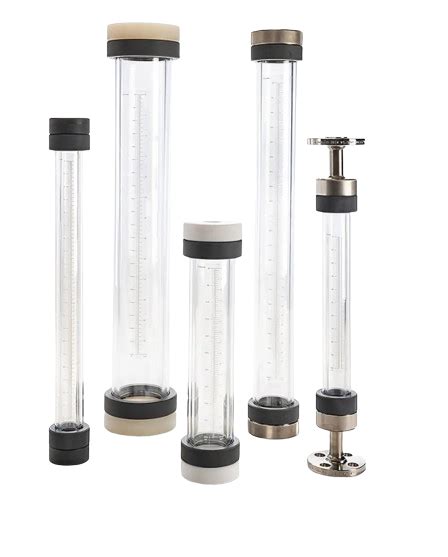 Calibration Columns To Determine Pump Flow Rates In A Cylinder