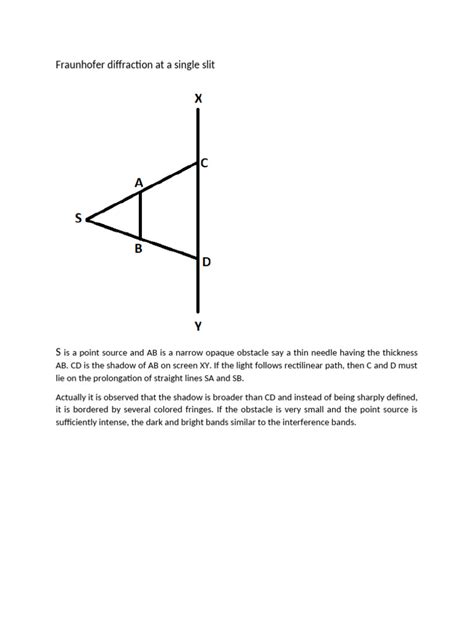 Fraunhofer Diffraction At A Single Slit Pdf Diffraction Electrodynamics