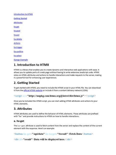 Introduction To Htmx Download Free Pdf World Wide Web Internet And Web