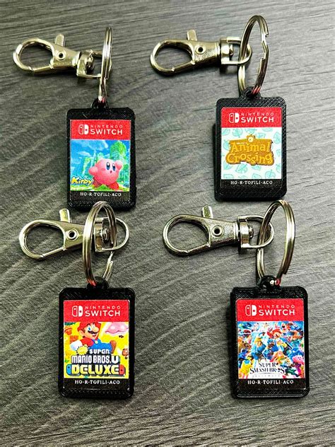 Nintendo Switch Cratridge Keychain 3d Printed Video Game Souvenir