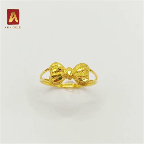 Asiagold แหวนทองคำแท้ 96 5 หนัก 1 กรัม ลายโบว์ Asia Gold