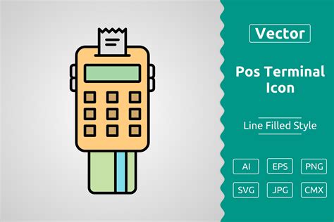 Vector Pos Terminal Filled Outline Icon Graphic By Muhammad Atiq Creative Fabrica