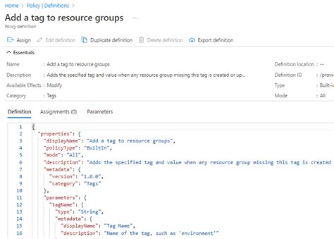 microsoft azure how to a add a tag policy for resource group geeksforgeeks