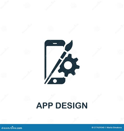 App Design Icon Monochrome Simple Sign From App Development Collection Stock Vector