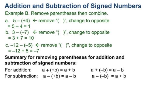 2 Addition And Subtraction Of Signed Numbers 125s PPTX