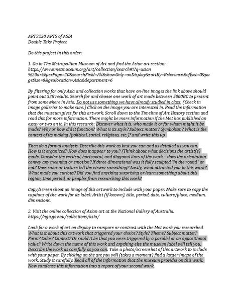 Arts Of Asia Double Take Assignment 2020 Online Course Art2230 Arts