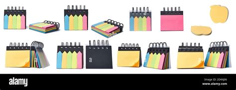 Multicolor Memo Notes And Colorful Sticky Bookmarks Product Isolated On White Background Set