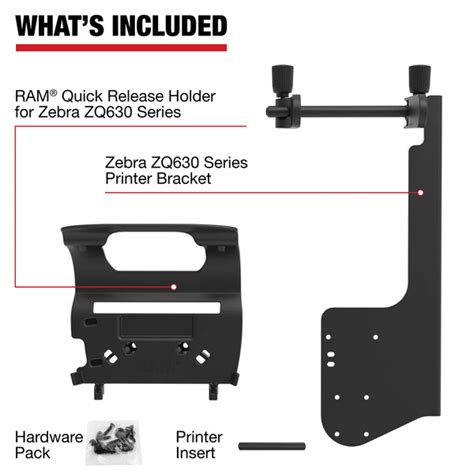 Ram® Printer Mount With Paper Feed For Zebra Zq630 Series Ram Pm1 Ze31u Oc Mounts