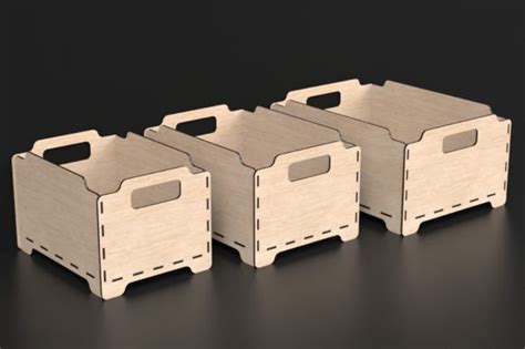 Laser Cut Stackable Storage Box Svg File Laser Cut Files Projects Dxf