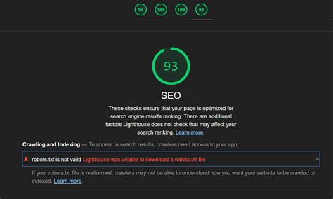 robots txt is not valid lighthouse was unable to download a robots txt