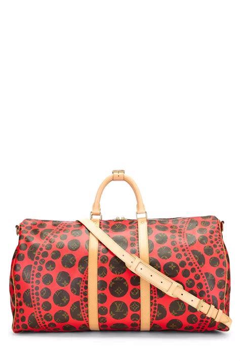 Pre Owned Yayoi Kusama X Louis Vuitton Red Infinity Dots Keepall