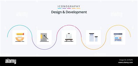 Design And Development Flat 5 Icon Pack Including Design Coding