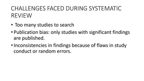 Overview Of Systematic Review And Meta Analysis Pptx