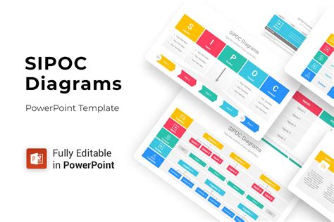 sipoc diagrams powerpoint template is a professional collection shapes