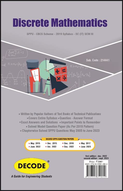 Amazon In Buy Discrete Mathematics For SPPU Course SE III IT Decode Book