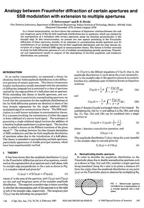 pdf analogy between fraunhofer diffraction of certain apertures and
